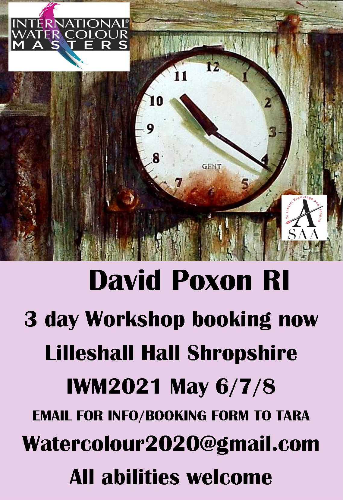 3 day workshop with David Poxon RI in May 2021 – Royal Institute of ...