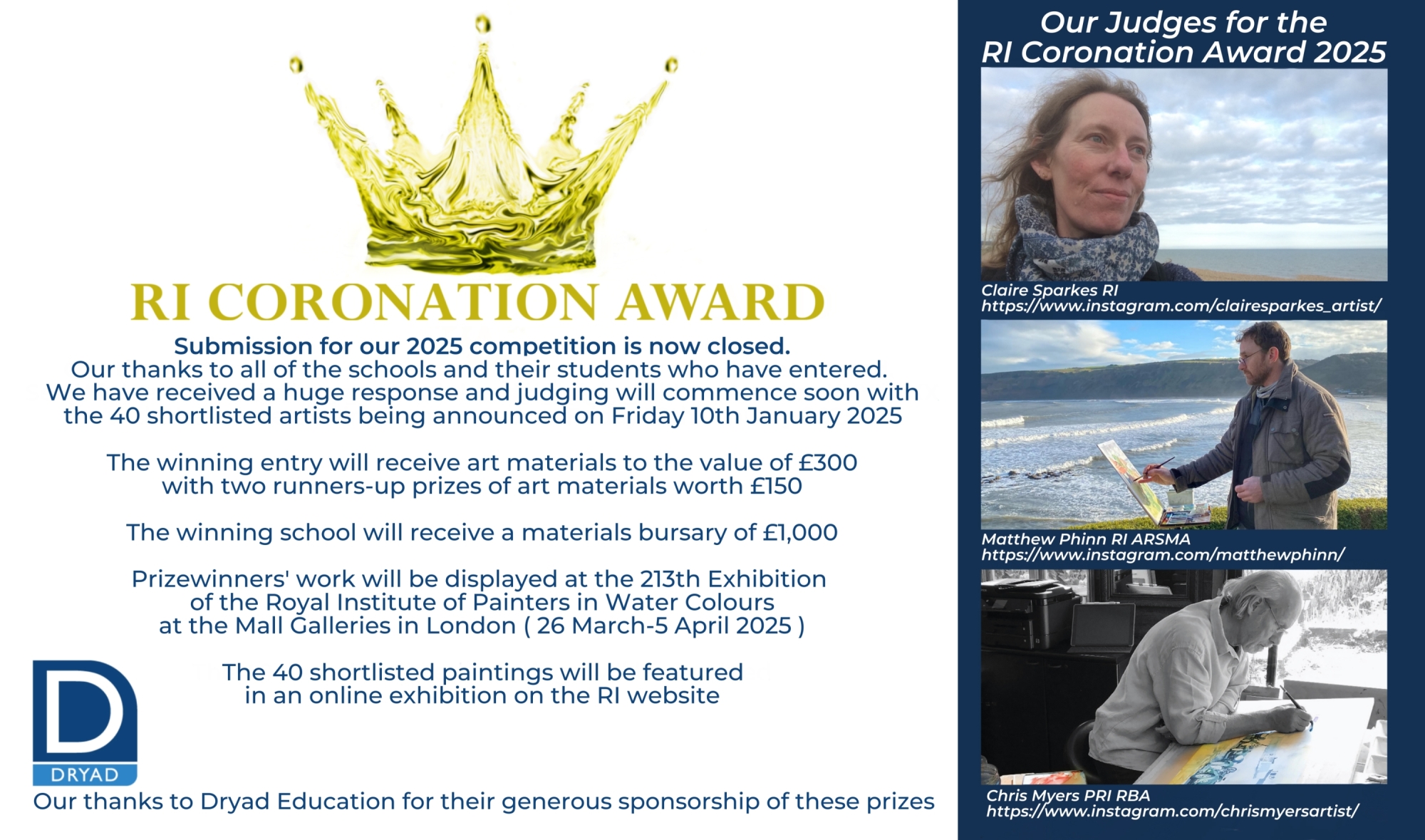 RI Coronation Award – Royal Institute of Painters in Water Colours
